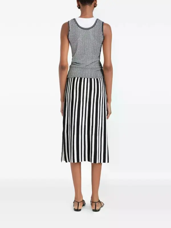 Proenza Schouler White Label Stripe-pattern Rib-knit Top - Black