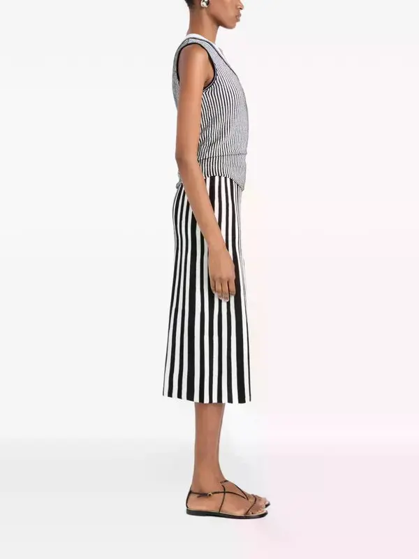 Proenza Schouler White Label Stripe-pattern Rib-knit Top - Black