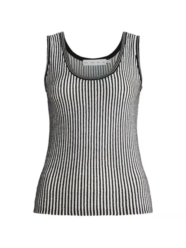 Proenza Schouler White Label Stripe-pattern Rib-knit Top - Black