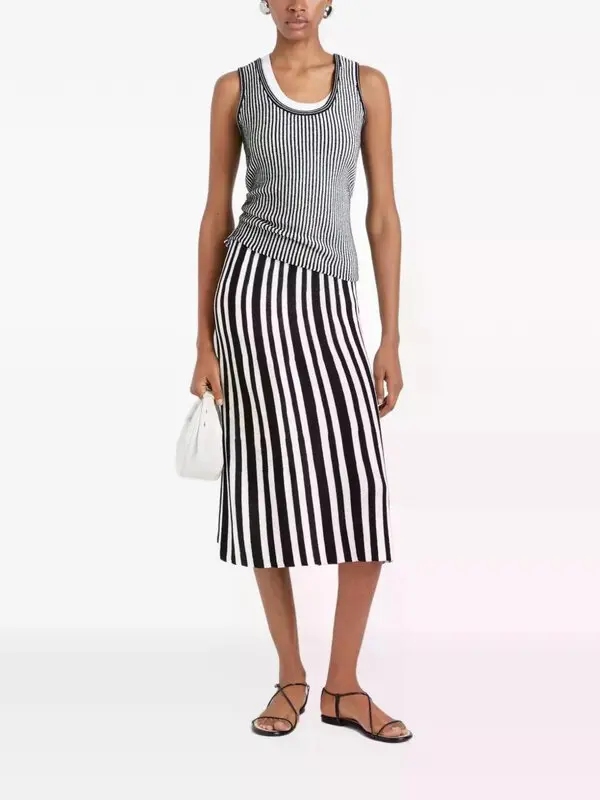 Proenza Schouler White Label Stripe-pattern Rib-knit Top - Black