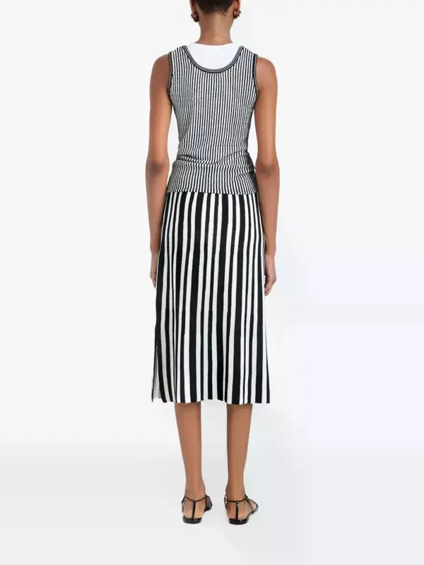 Proenza Schouler White Label Stripe-pattern Rib-knit Top - Black
