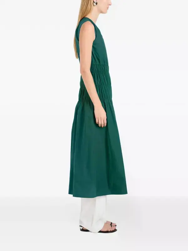 Proenza Schouler White Label Smocked Poplin Midi Dress - Green