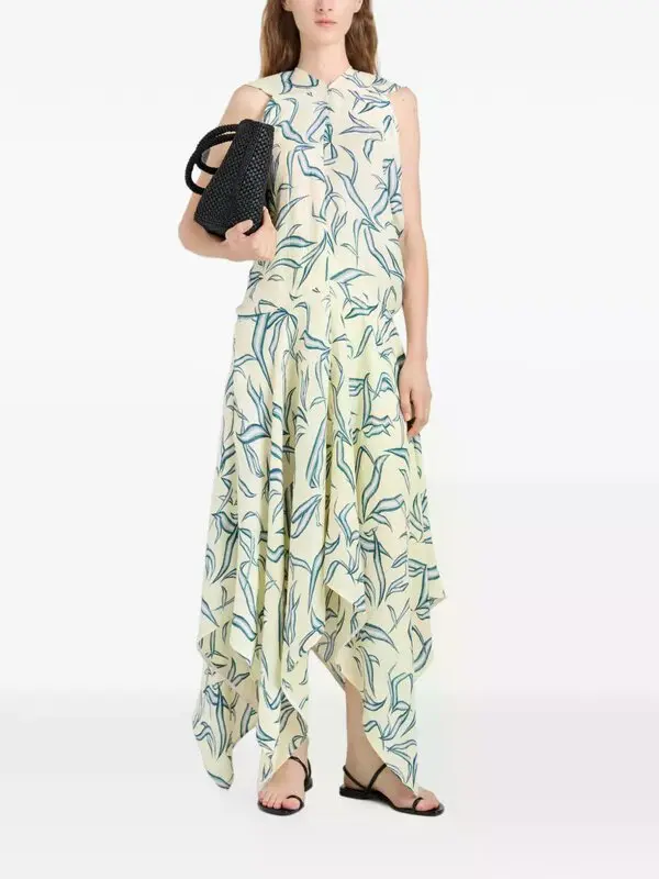 Proenza Schouler Sybella Dress In Metalasse Silk Linen - Neutrals