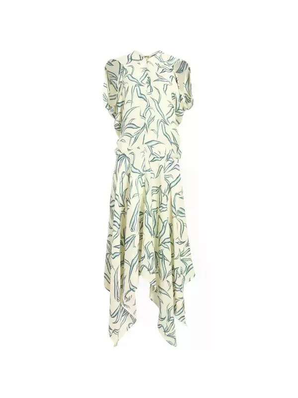 Proenza Schouler Sybella Dress In Metalasse Silk Linen - Neutrals