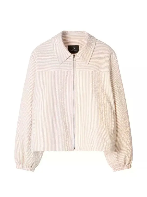 Paul Smith Seersucker Striped Jacket - Neutrals