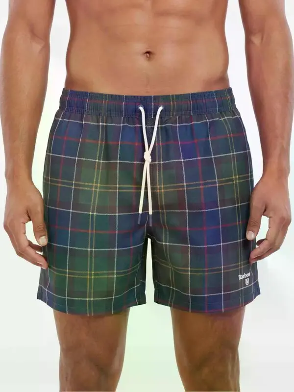 Barbour Tartan-print Swim Shorts - Blue