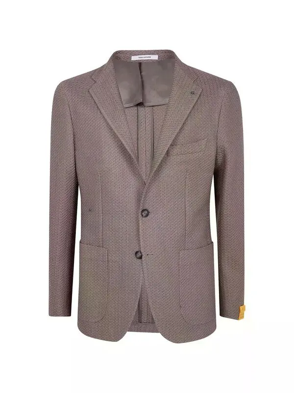 Tagliatore Textured-knit Single-breasted Blazer