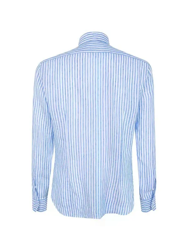 BARBA NAPOLI Striped Button-down Shirt - Blue