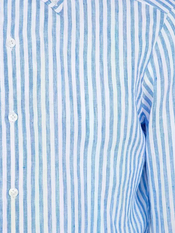 BARBA NAPOLI Striped Button-down Shirt - Blue