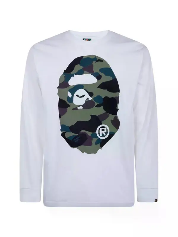 A BATHING APE Camo-print Long-sleeve T-shirt - White