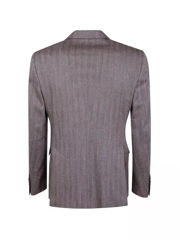 Tagliatore Herringbone Double-breasted Suit - Brown