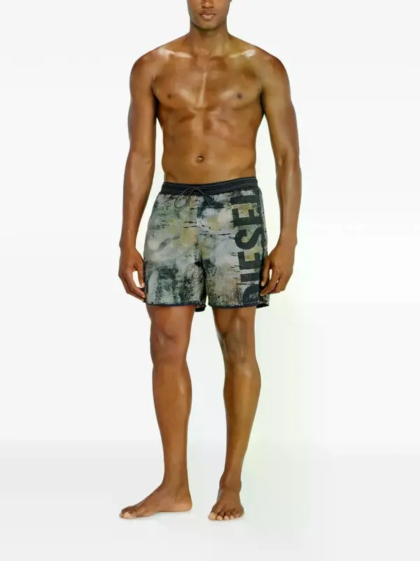 DIESEL® Logo-print Drawstring Swim Shorts