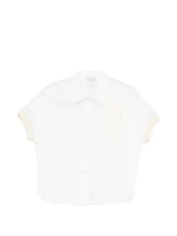 PANICALE Sequin-embellished Floral-embroidered Shirt - White