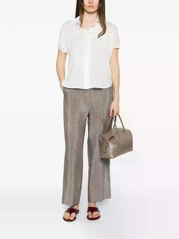 PANICALE Sequin-embellished Floral-embroidered Shirt