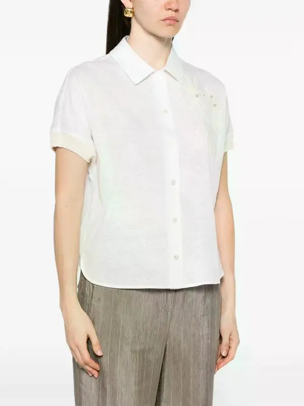 PANICALE Sequin-embellished Floral-embroidered Shirt