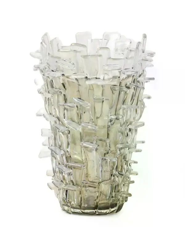 VENINI Ritagli Textured Sculptural Vase - Grey