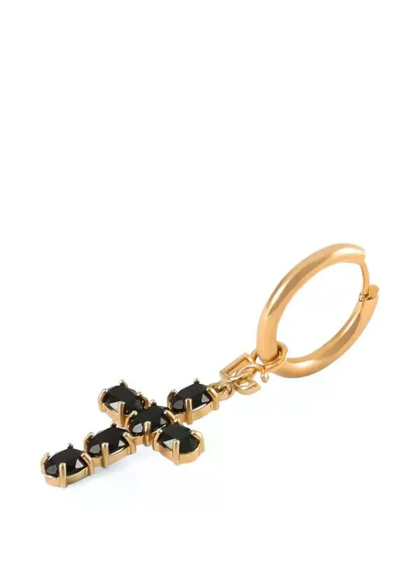 Dolce & Gabbana Creole Earrings With Crystal Cross