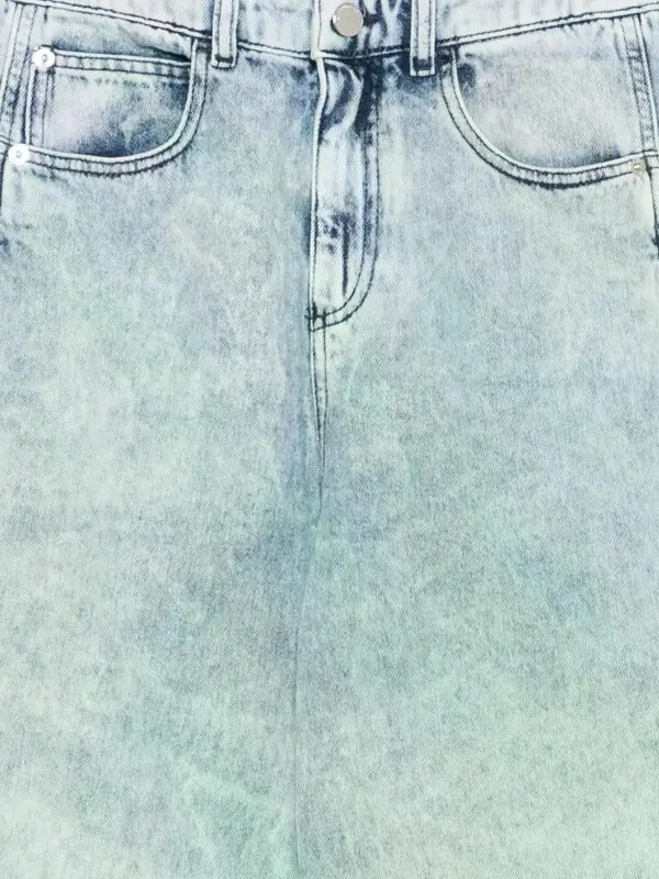 Emporio Armani Acid Wash Jeans With Logo Patch - Blue