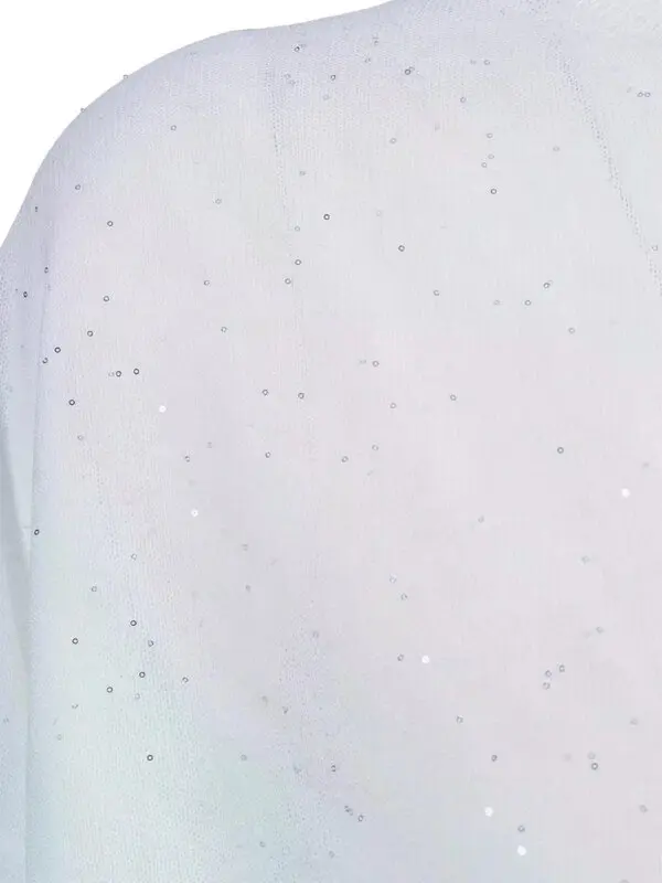 KANGRA Sequin-embellished Button-up Sweater - White