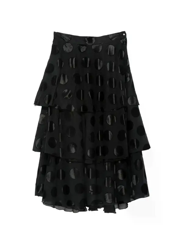 Dior 1970s Polka-dot Midi Skirt