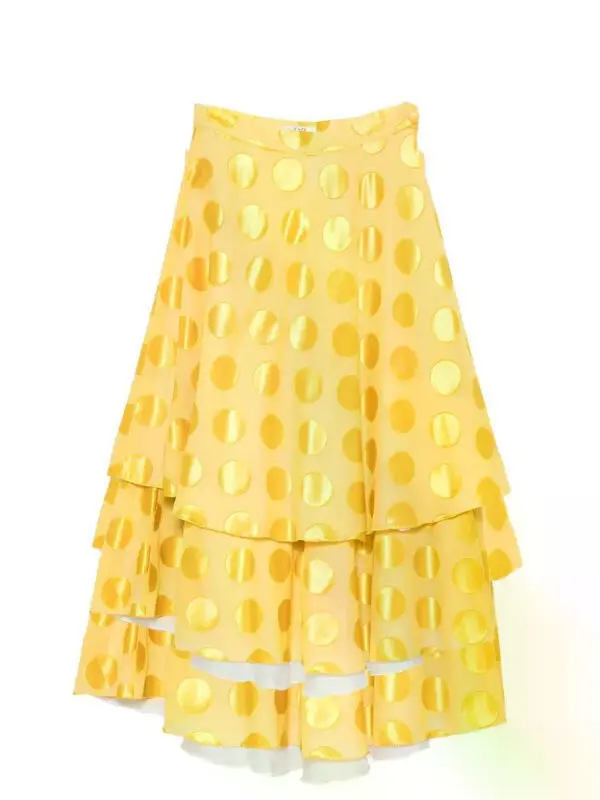 Dior 1970s Polka-dot Midi Skirt - Yellow