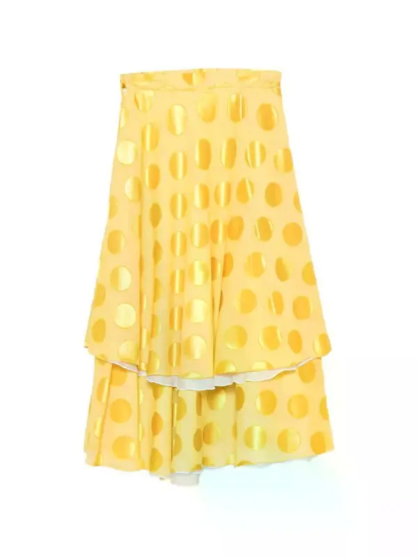 Dior 1970s Polka-dot Midi Skirt - Yellow