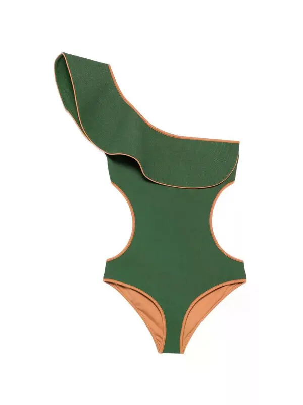 Johanna Ortiz Coastal Dream One-shoulder Swimsuit - Green