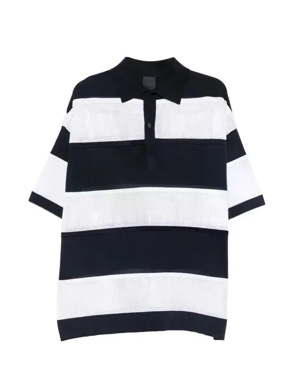 JUUN.J Buttoned Striped Polo Shirt