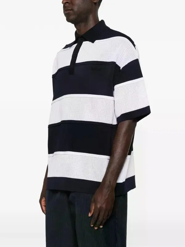 JUUN.J Buttoned Striped Polo Shirt