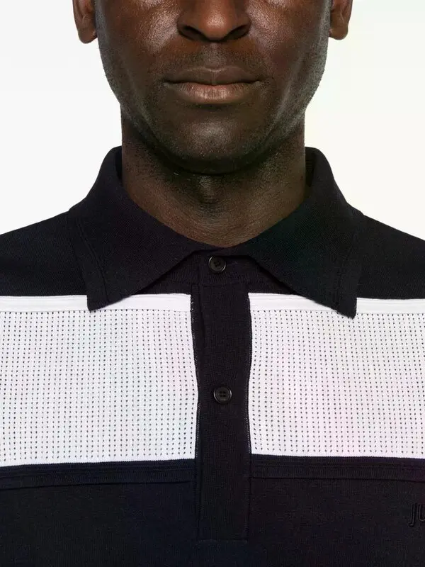 JUUN.J Buttoned Striped Polo Shirt