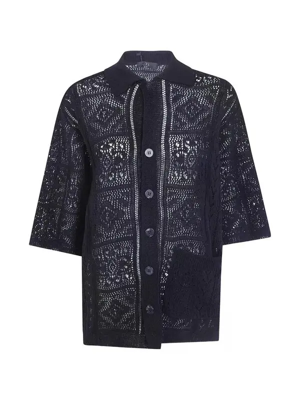 Y’s Crochet-knit Patch-pocket Shirt