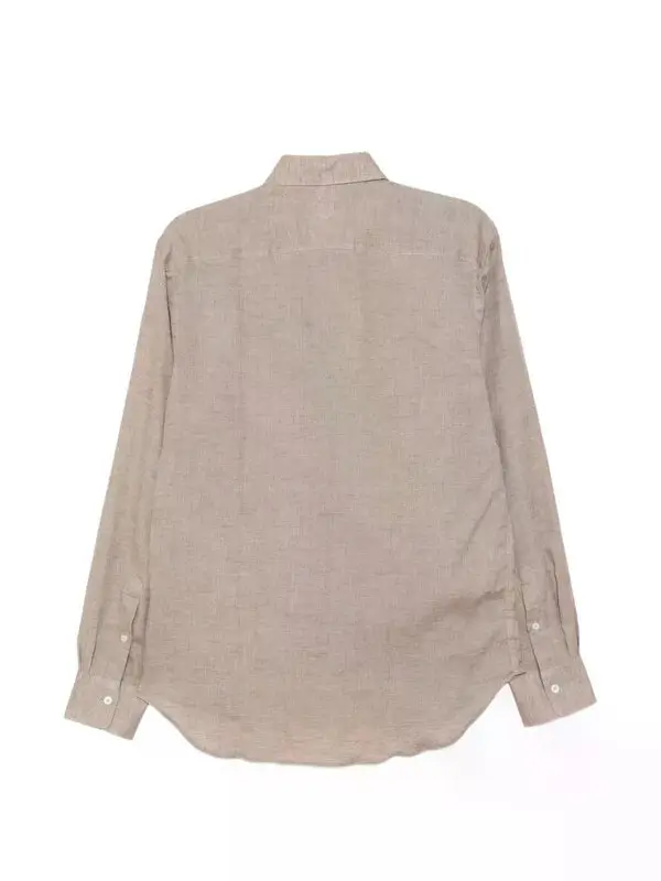Canali Linen Button-up Shirt - Neutrals