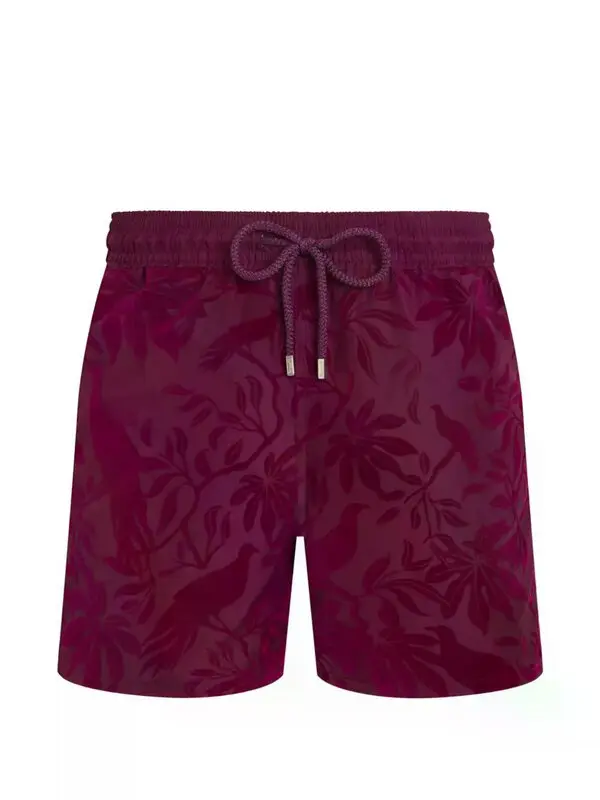 Vilebrequin Floral-print Drawstring Swim Shorts - Purple