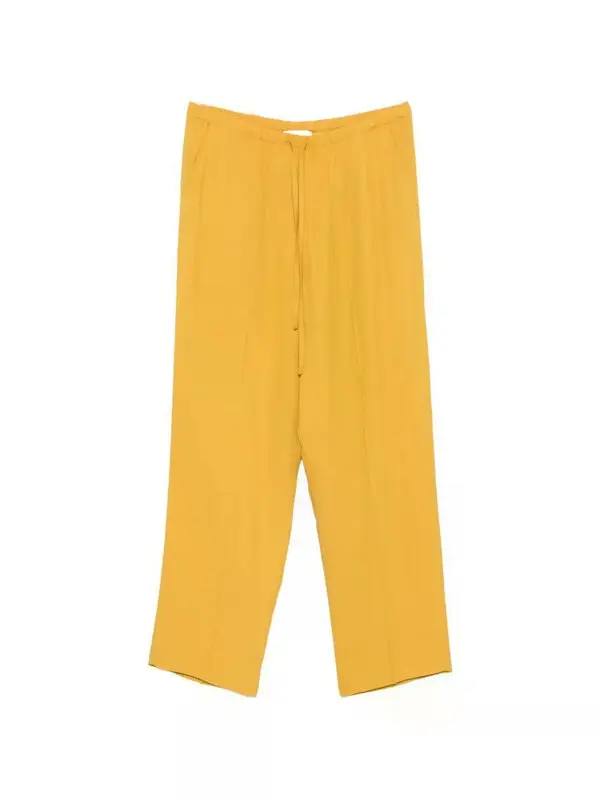 SECOND / LAYER Drawstring-waistband Pressed-crease Trousers