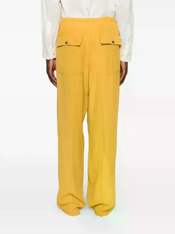 SECOND / LAYER Drawstring-waistband Pressed-crease Trousers