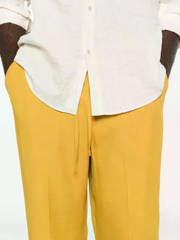 SECOND / LAYER Drawstring-waistband Pressed-crease Trousers