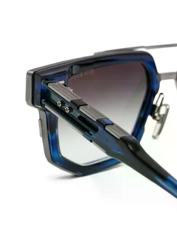 Dita Mach-nine Geometric-frame Sunglasses - Blue