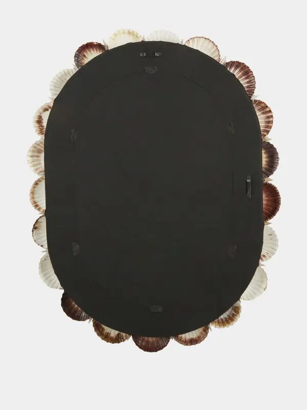LES-OTTOMANS Natural Handmade Rectangular Shell Mirror - Multicolour