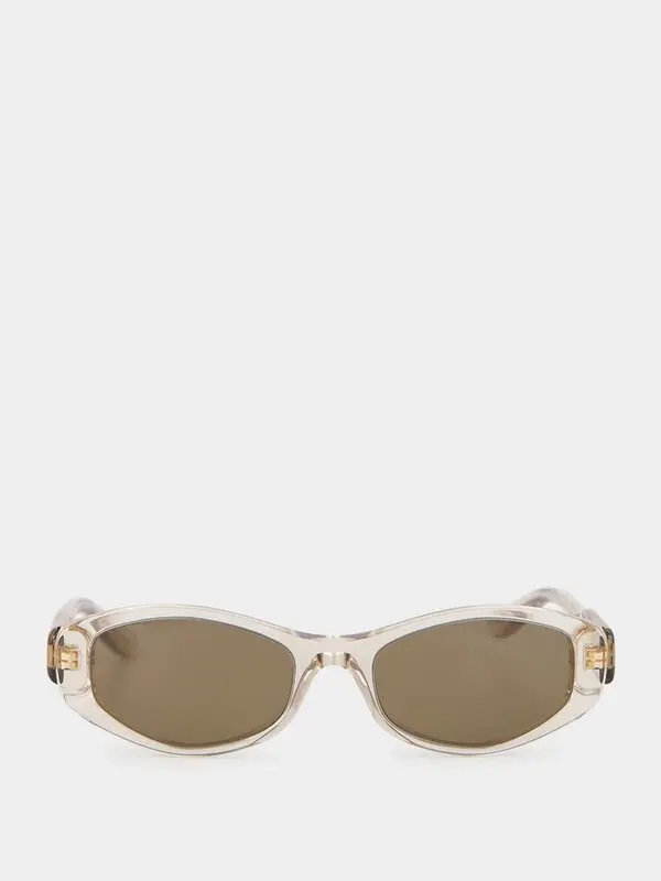 Balenciaga Nova Oval Sunglasses - Beige
