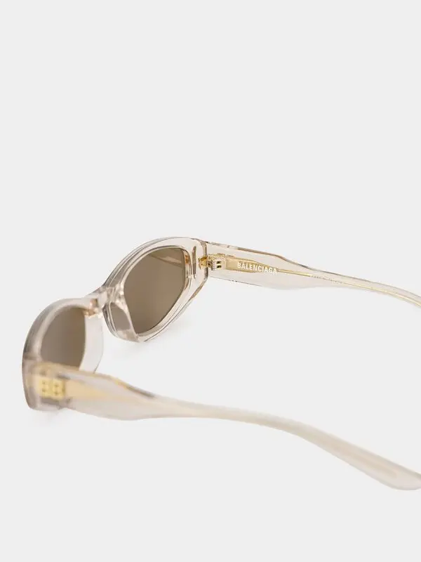 Balenciaga Nova Oval Sunglasses - Beige