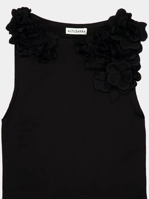 Altuzarra Woolfe Gown With Floral Applique - Black