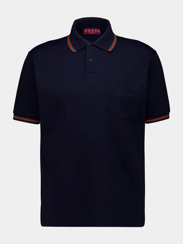 Gucci Dark Embroidered Polo Shirt - Blue
