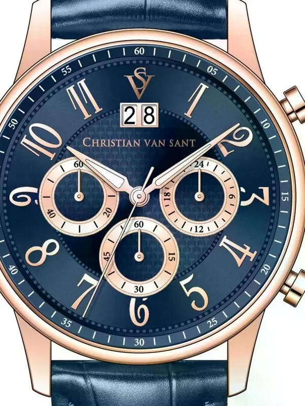 CHRISTIAN VAN SANT Heritage 42mm Chronograph Strap Watch - Blue
