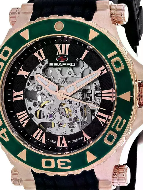 SEAPRO Seaway Skeleton 50mm Watch - Black