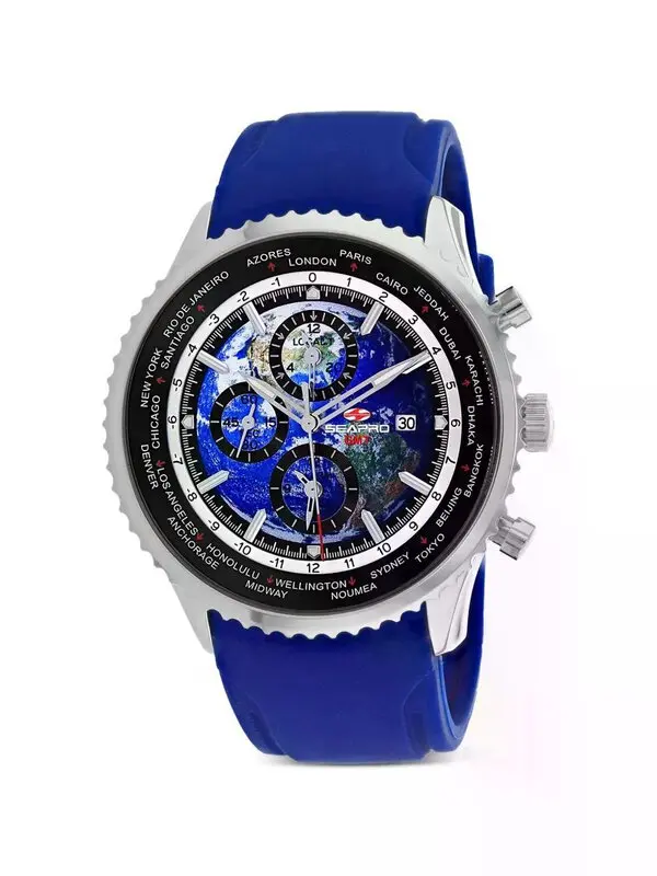 SEAPRO Meridian World Timer Gmt 47mm Watch - Blue