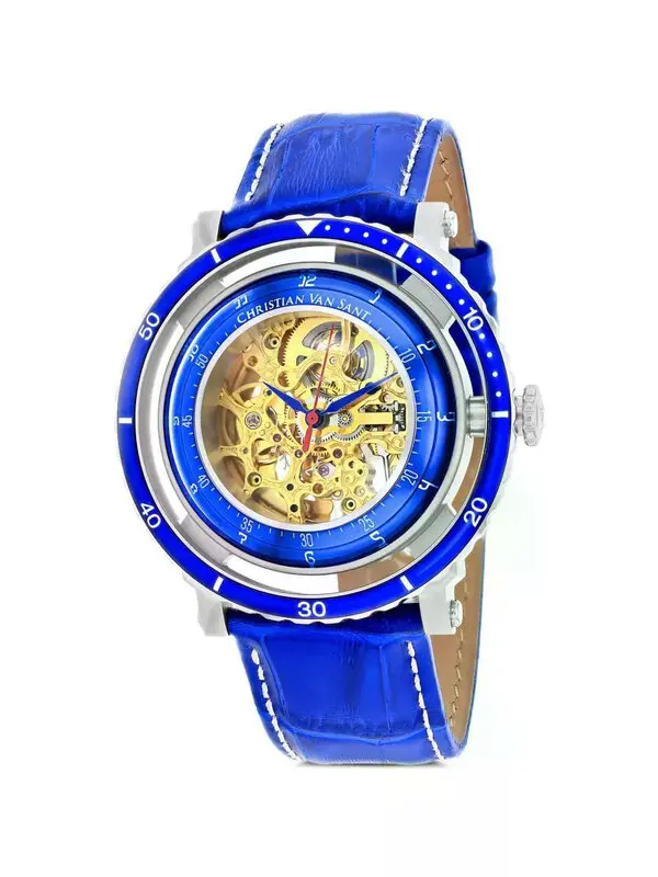 CHRISTIAN VAN SANT Dome Skeleton 45mm Watch - Blue