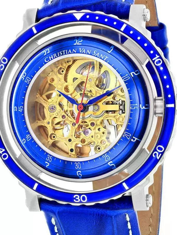 CHRISTIAN VAN SANT Dome Skeleton 45mm Watch - Blue