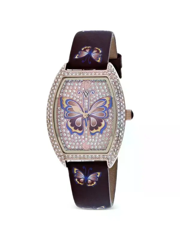 CHRISTIAN VAN SANT Papillon Crystal 36mm Watch - Pink