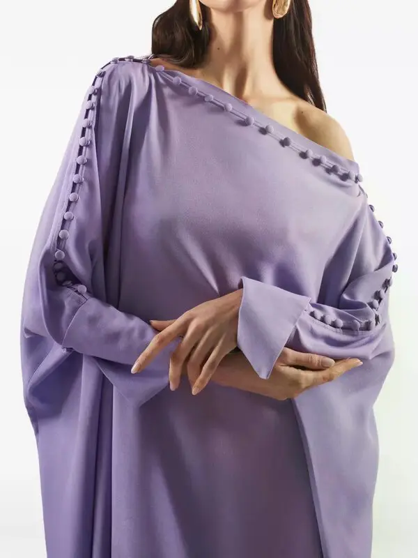 TALLER MARMO Mila Button-embellished Maxi Dress - Purple