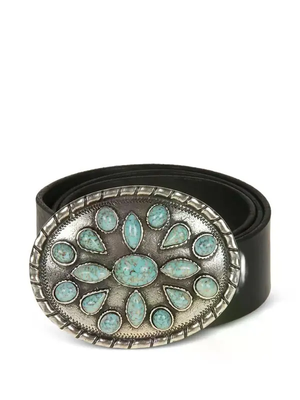Orciani Embellished Leather Belt - Black